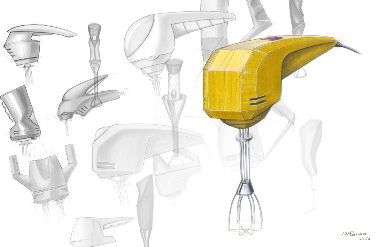 Hand mixer design, Industrial design sketch, Hand mixer