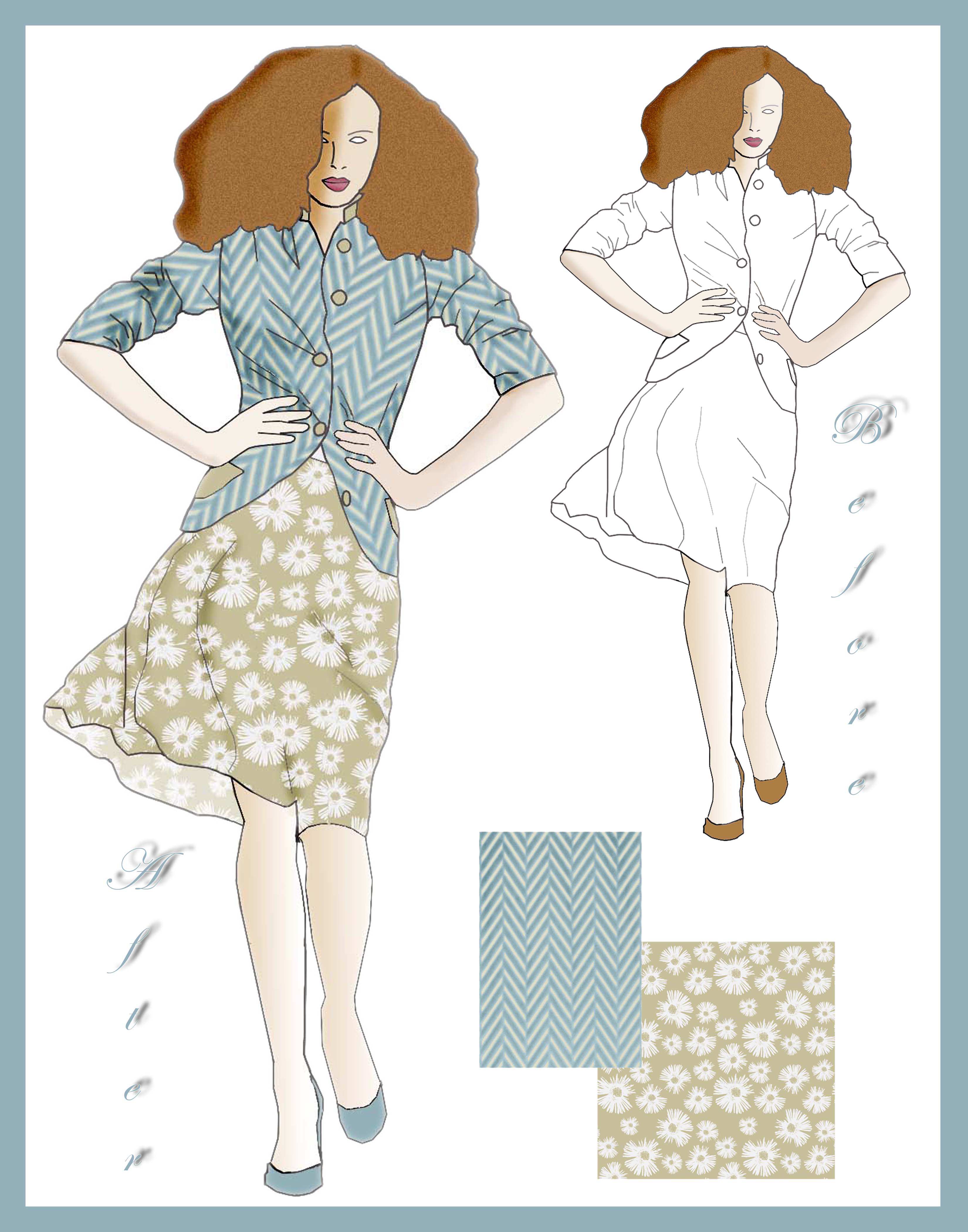 Color Blocking a Croquis by Jennifer Truong at Coroflot.com