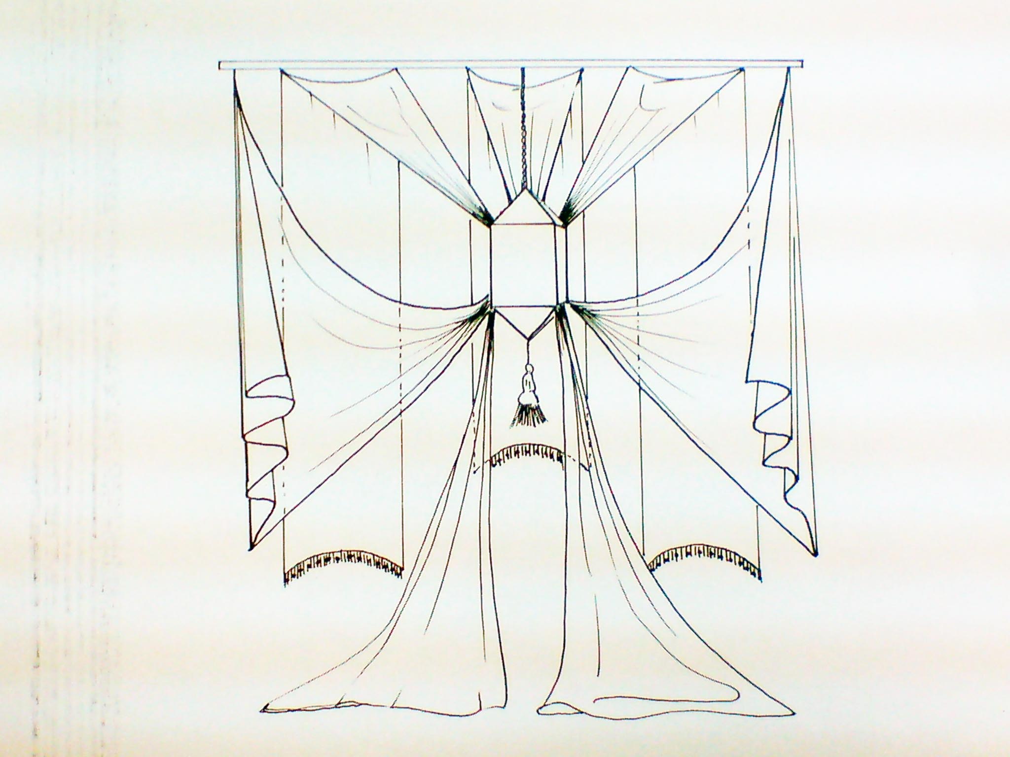 sample drawing of my curtain designs by Samuel Cardel at Coroflot.com