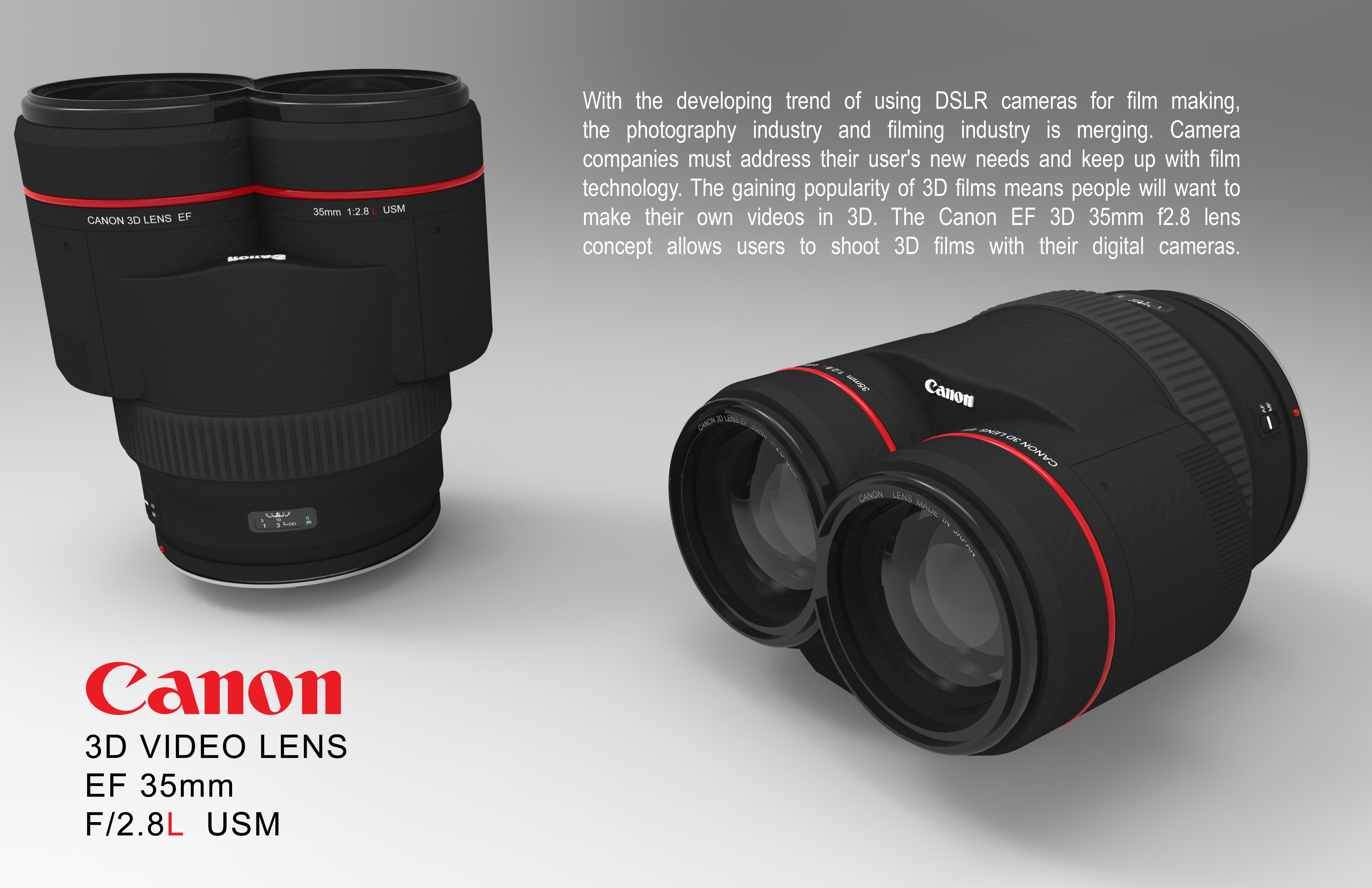 CANON 3D Video Lens by Justin Chan at Coroflot.com