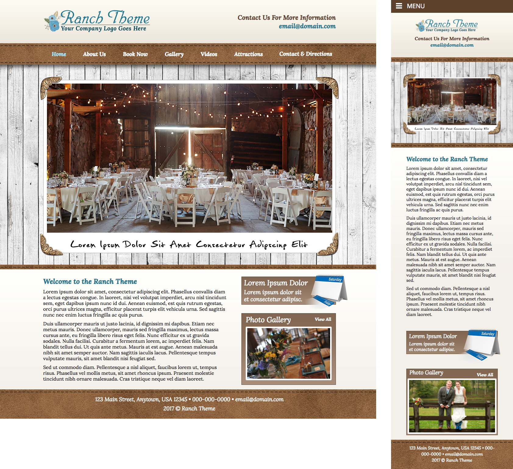 "Ranch Theme" - Responsive Website by Heather Stanley at Coroflot.com