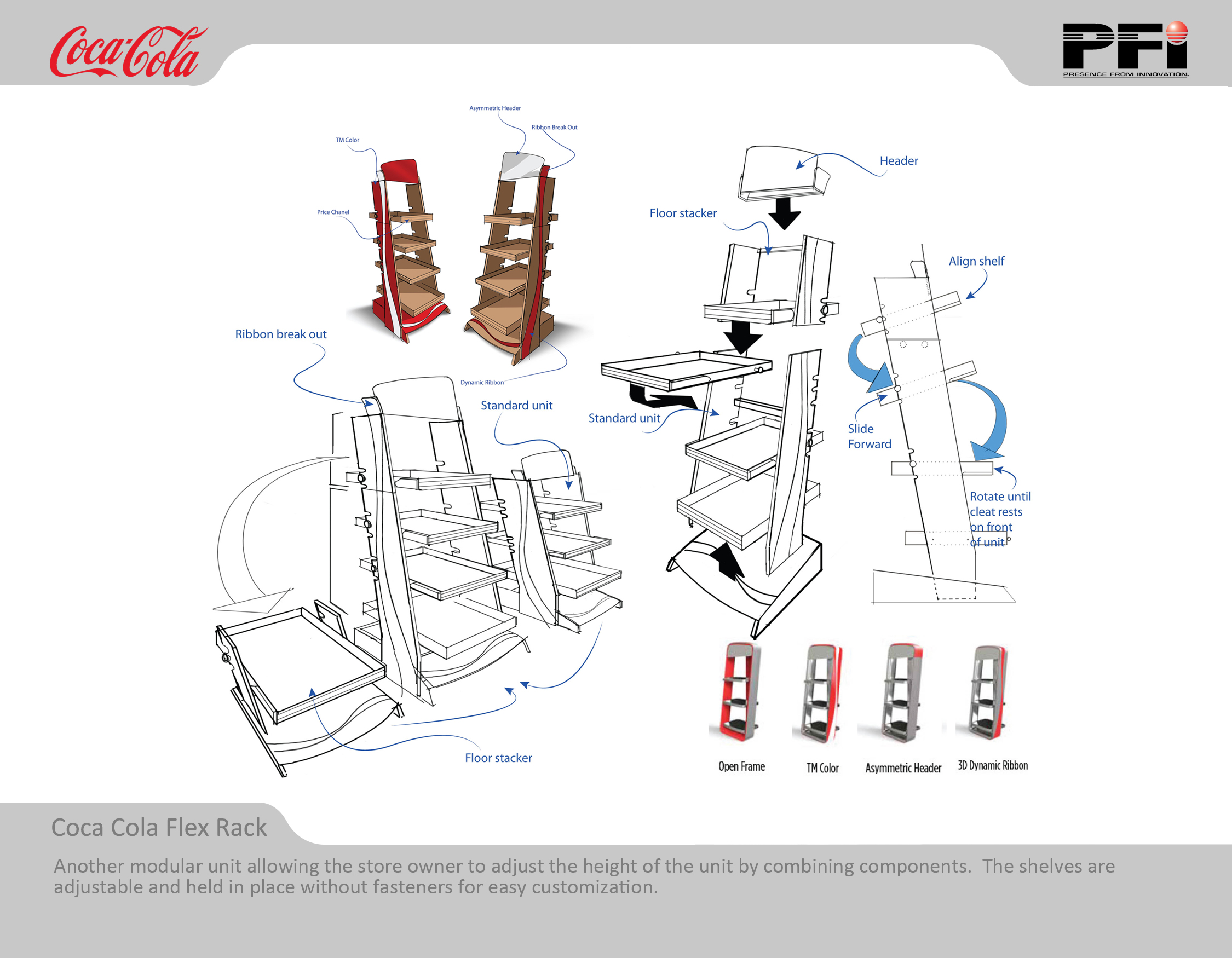 Coca Cola Flex Rack Concepts by Josh Gierer at Coroflot.com