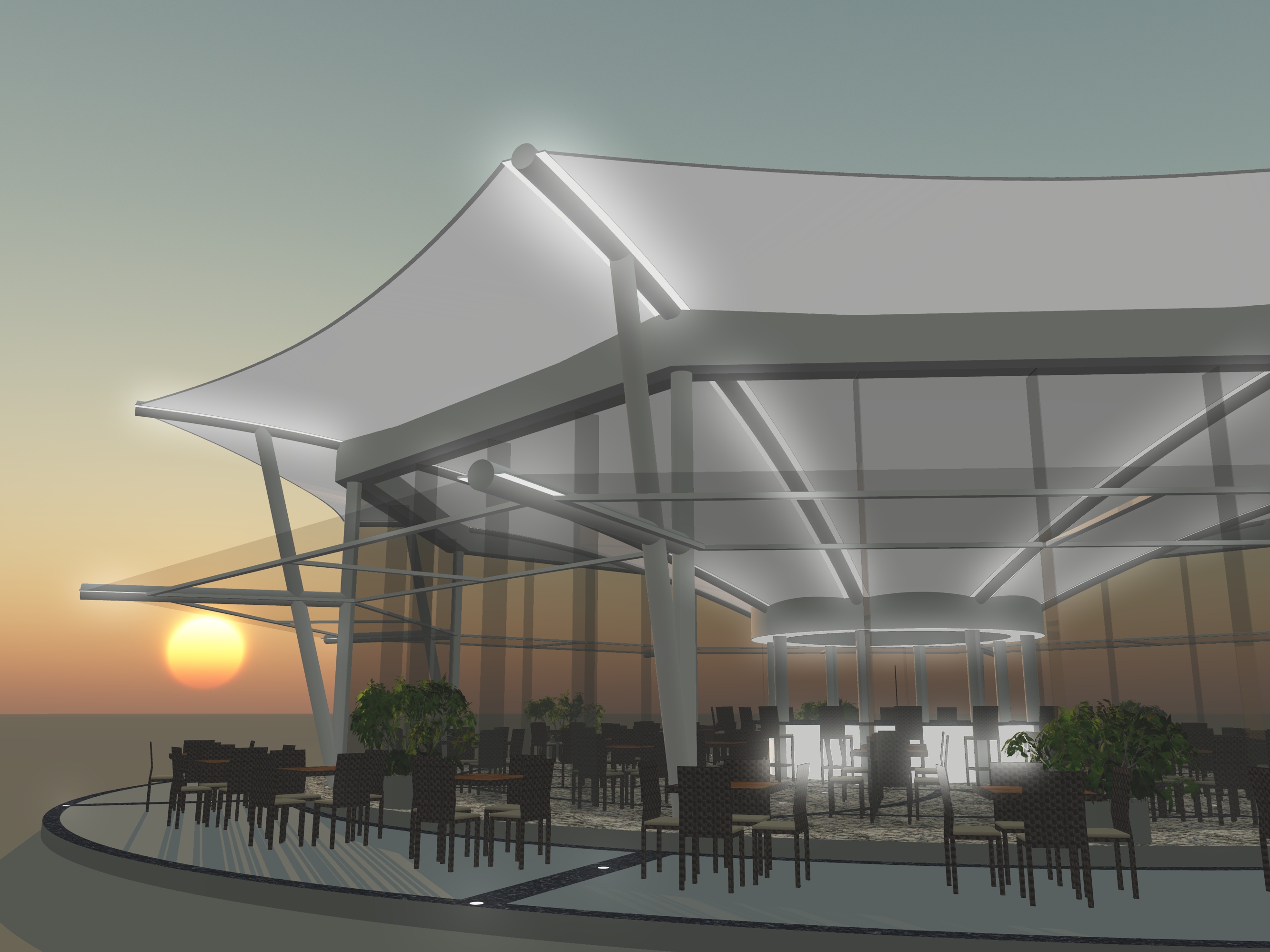 Tensile- fabric Restaurant by Hermenegildo Mercado at Coroflot.com