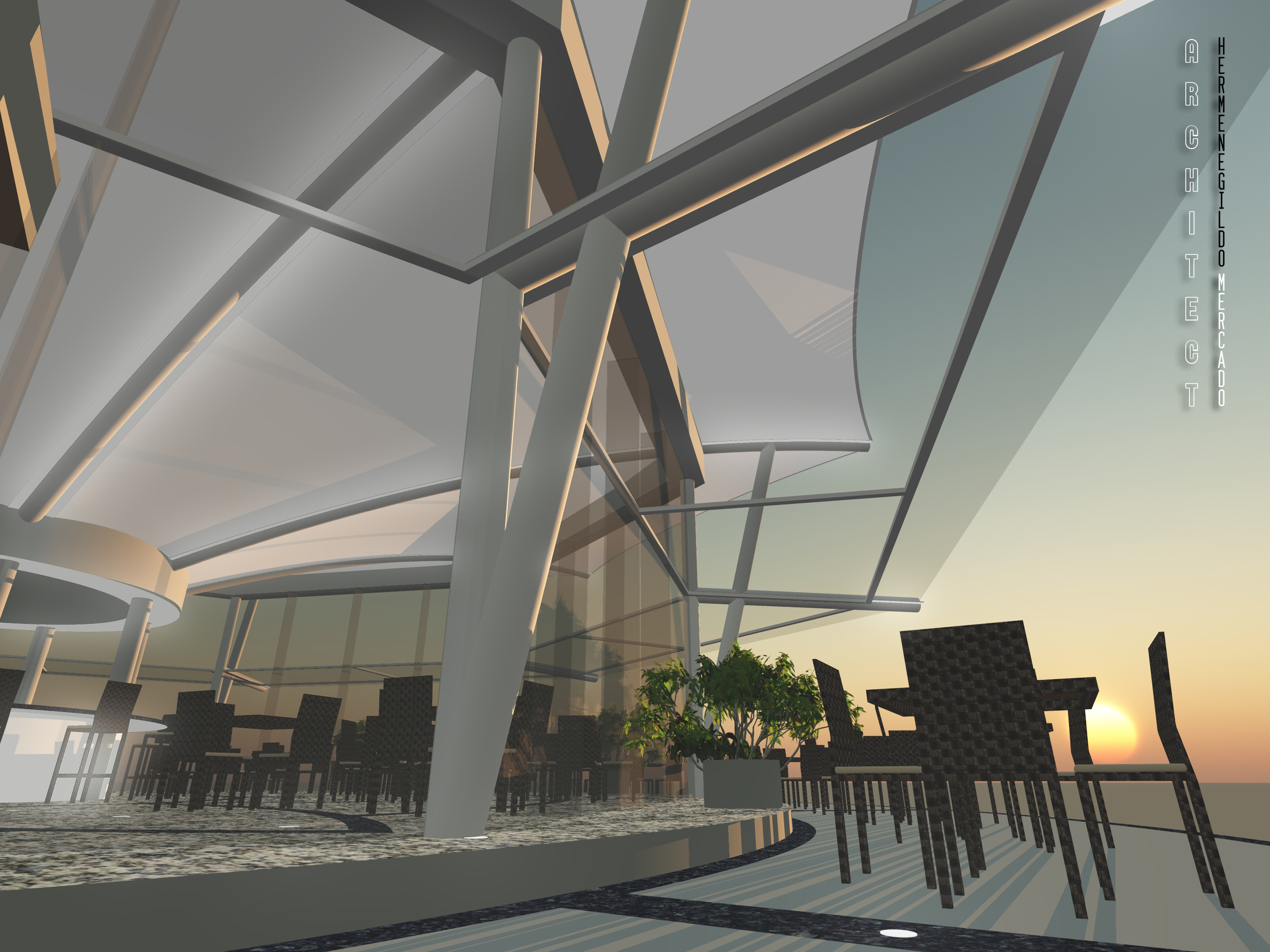 Tensile- fabric Restaurant by Hermenegildo Mercado at Coroflot.com