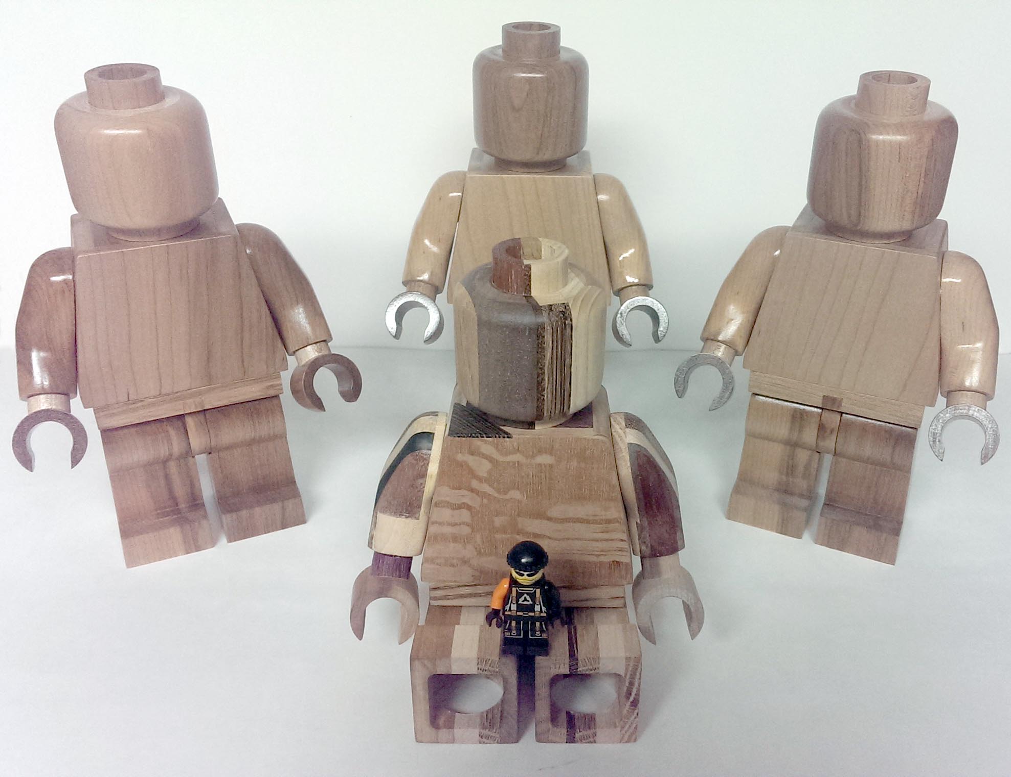 Scaled Wooden LEGO 300% Purple Heart Wood and 500% Multi Wood Species ...