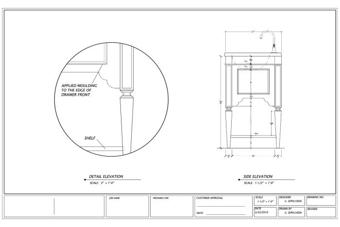 AutoCAD drawings-custom vanities (2008) by Gabriel Sepulveda-Villarini ...
