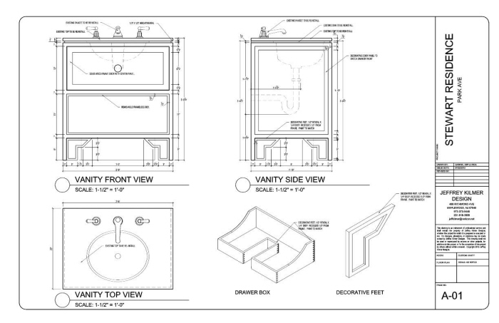 Custom Vanity Cabinet, Shop Drawings by Gabriel Sepulveda-Villarini at ...