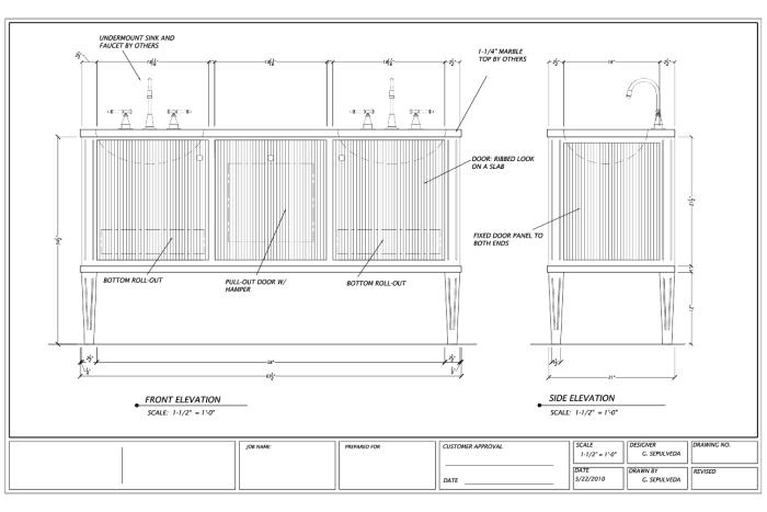 AutoCAD drawings-custom vanities (2008) by Gabriel Sepulveda-Villarini ...