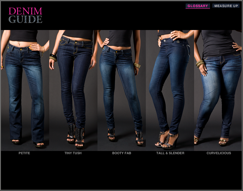 Interactive Denim Fit Guide Designs by Jaye Lindner at Coroflot.com