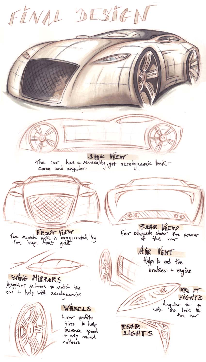A level Automotive Drawings by Charlie Haslehurst at Coroflot.com