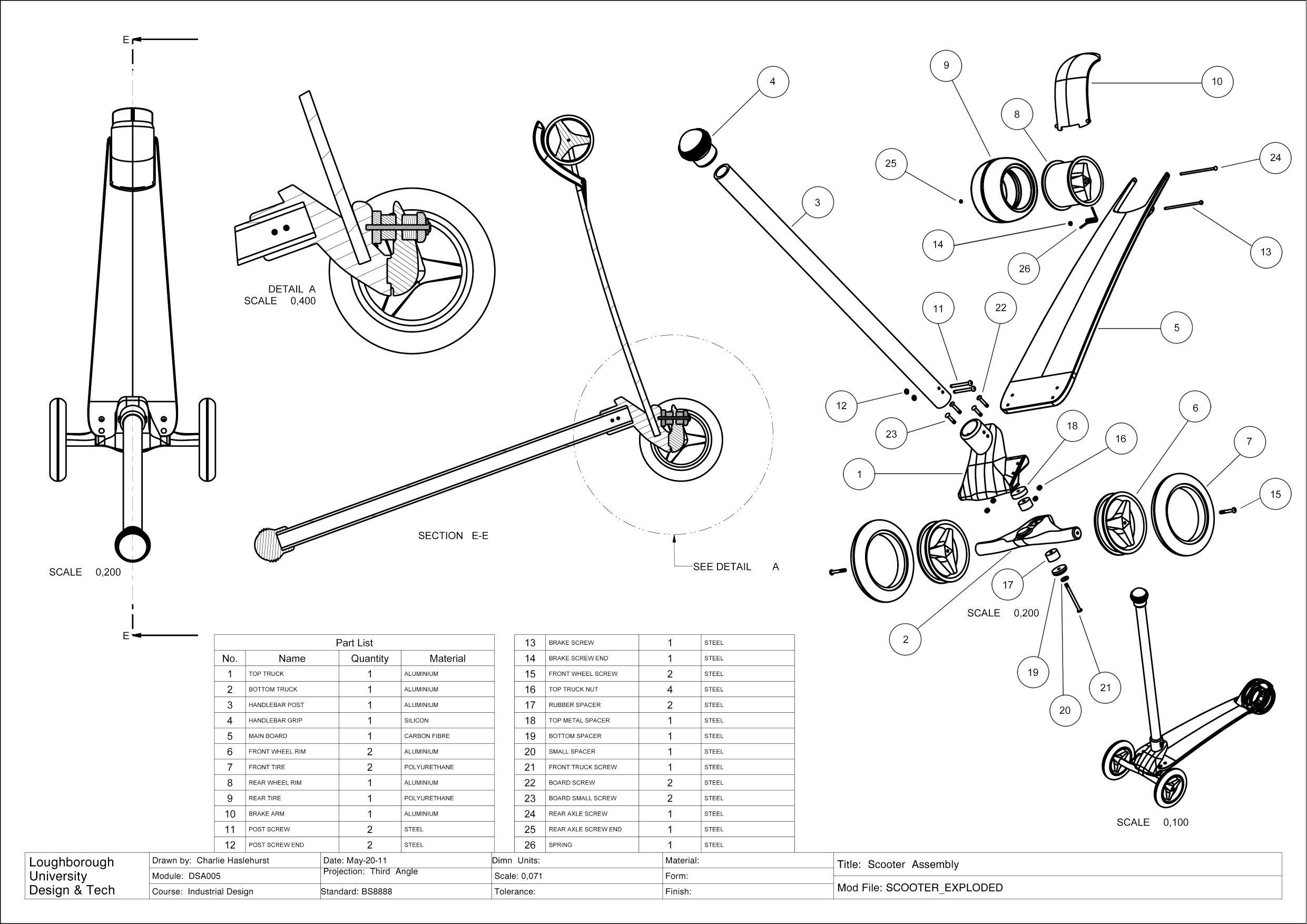 child's scooter design by Charlie Haslehurst at Coroflot.com