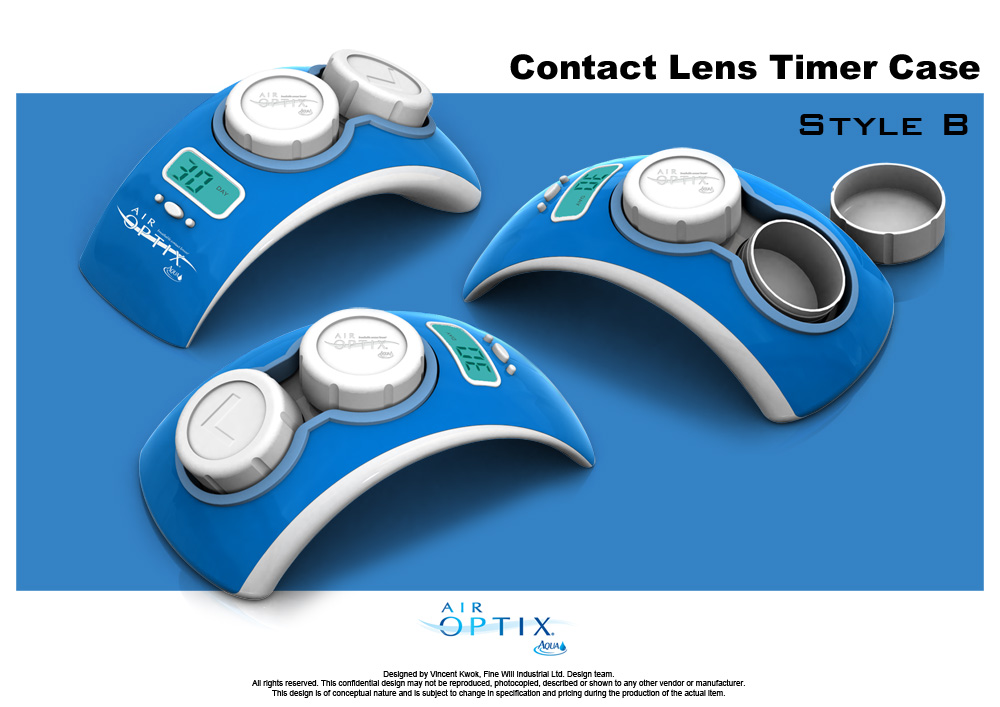 Contact lens timer case by Vincent Kwok at Coroflot.com
