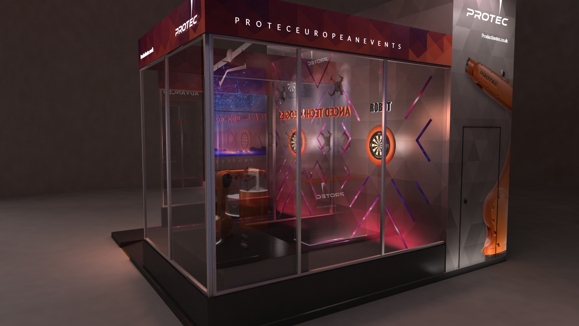 Exhibition Stand showcasing drones and robotic technology by Kevin D ...