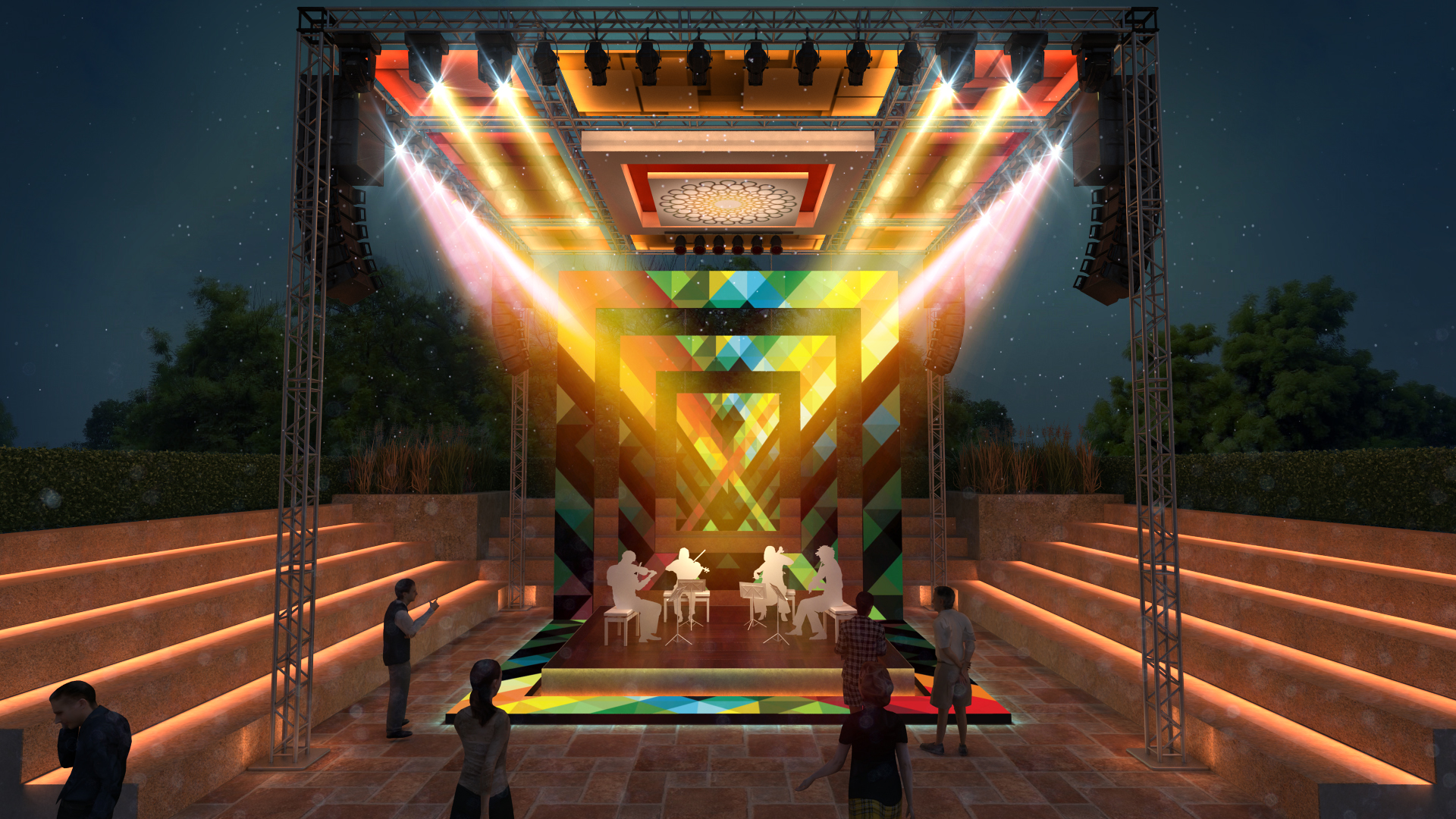 Expo 2020 small stage options by Kevin D'souza at Coroflot.com