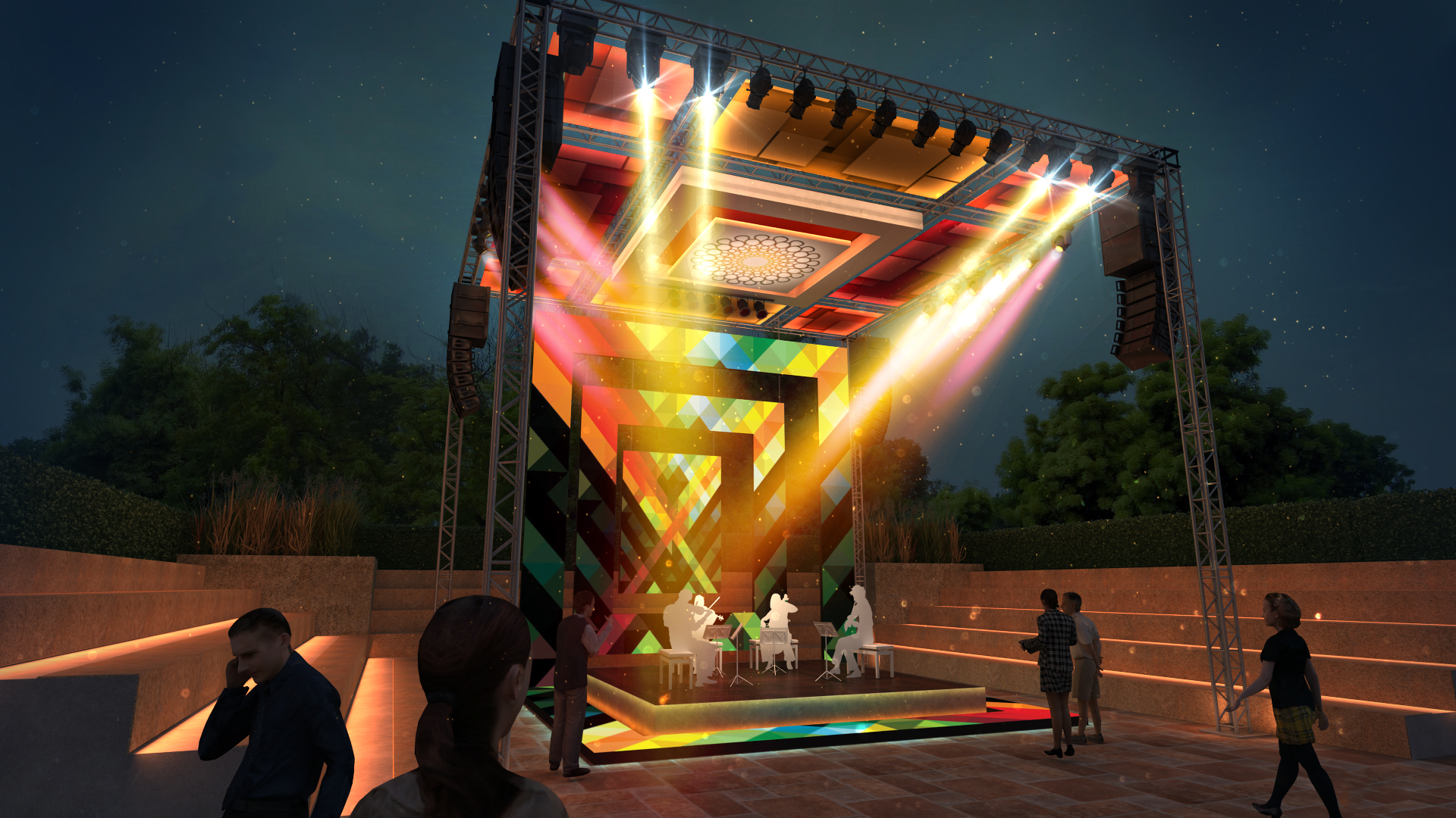Expo 2020 small stage options by Kevin D'souza at Coroflot.com