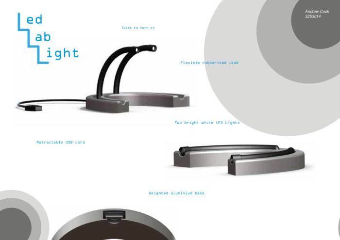 Led Lab Light- USB Powered Light by Andrew Cook at Coroflot.com
