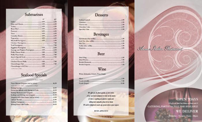 Menu Design by Aikido Graves at Coroflot.com