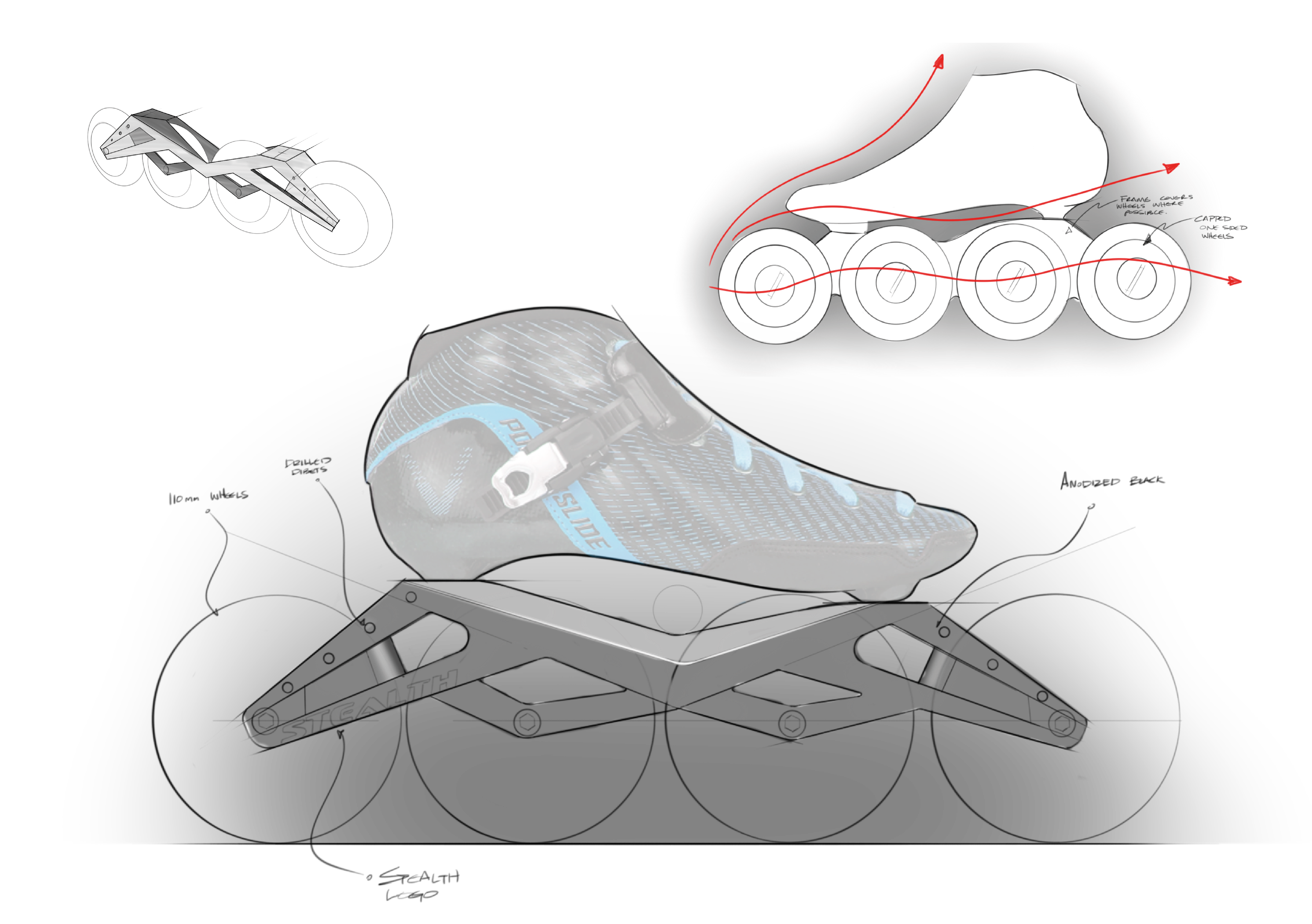 Inline Racing Skate by Aaron Sinclair at Coroflot.com