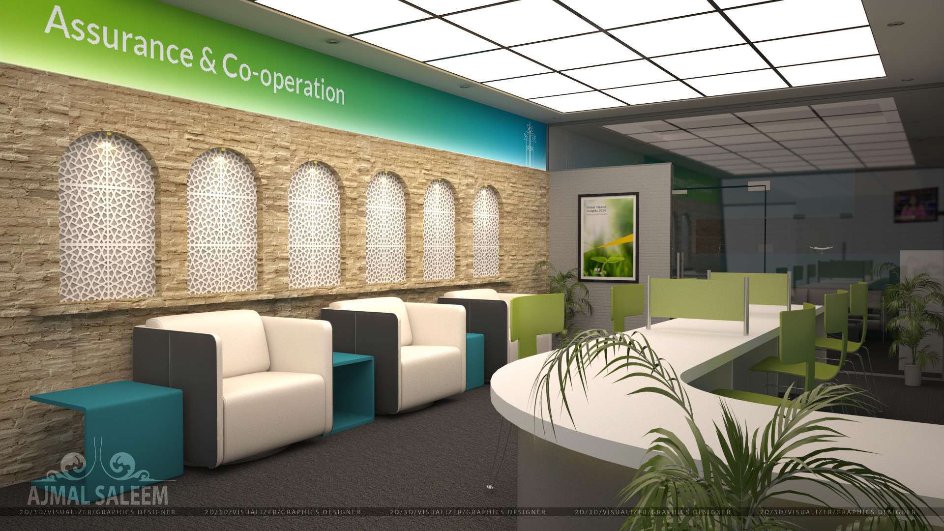 Oman Takaful Office Interior by Ajmal Saleem at Coroflot.com