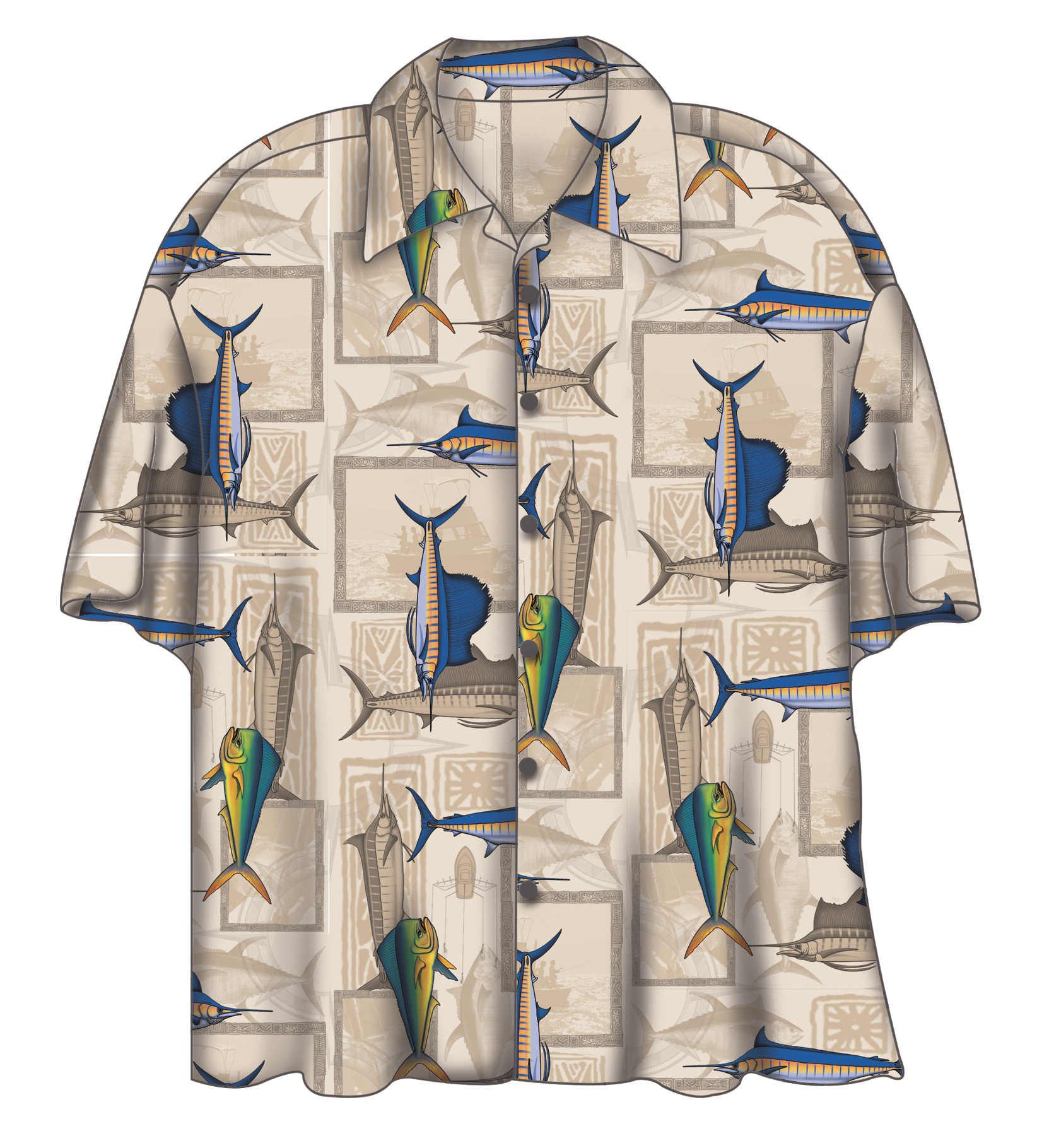 Camp shirt repeat pattern designs by Randy McDevitt at Coroflot.com