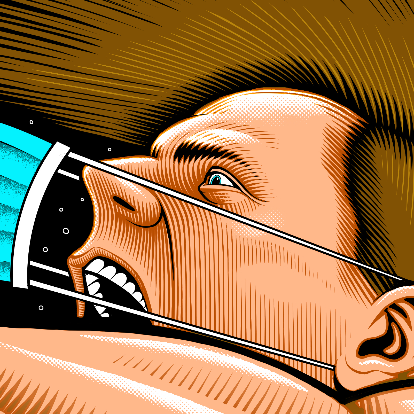 Covid-19 illustration by Matt Curtis at Coroflot.com