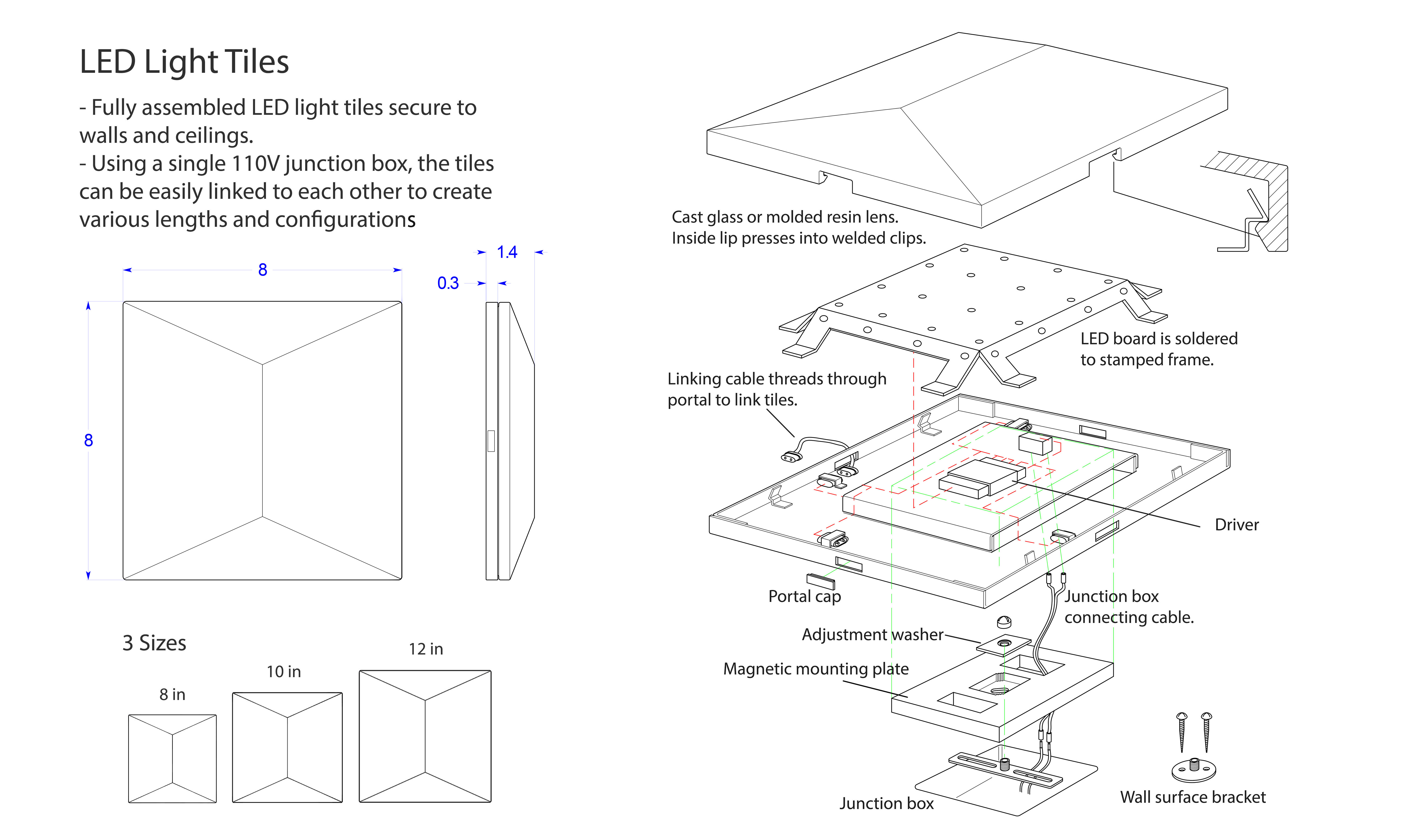 LED Lighted Wall Tiles by Brett Curtin at Coroflot.com
