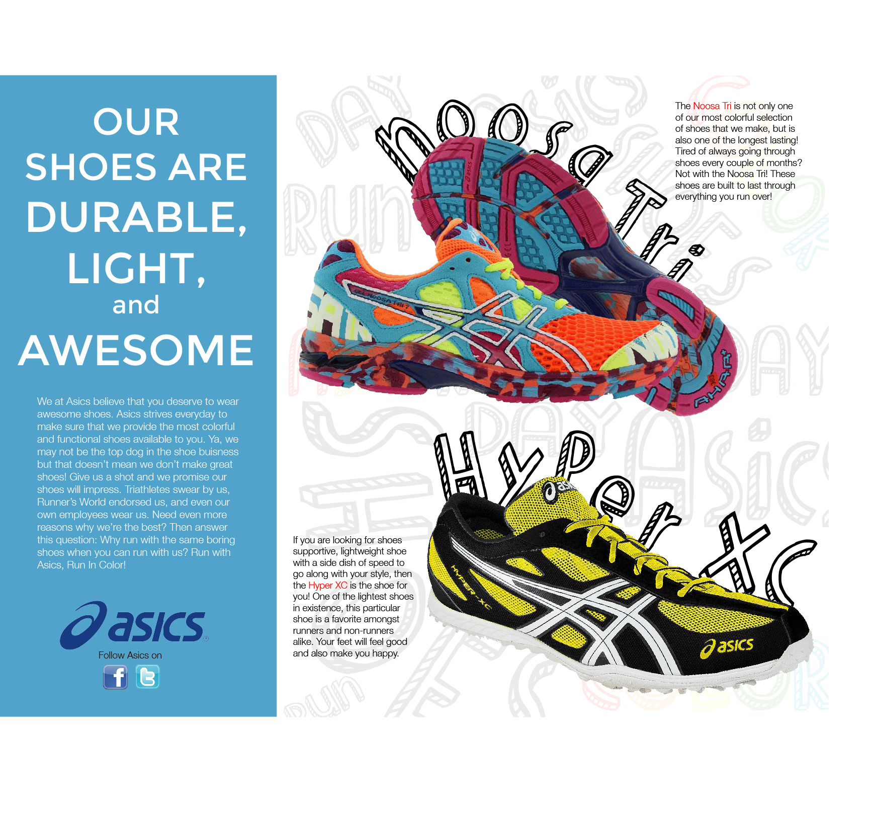 Asics Shoe Ad Campaign and Trifold by Michael Lucas at Coroflot.com
