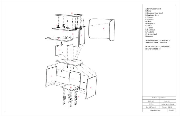 Presentation Podium Technical Drawing Package by Eric Chiang at ...