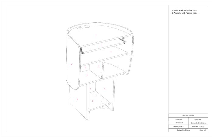 Presentation Podium Technical Drawing Package by Eric Chiang at ...