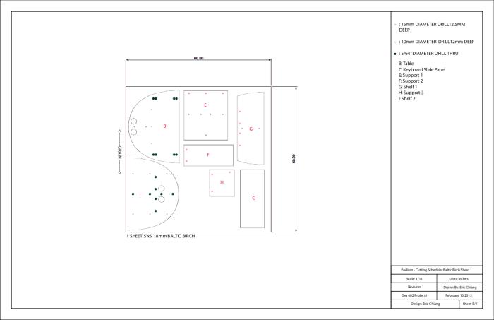 Presentation Podium Technical Drawing Package by Eric Chiang at ...