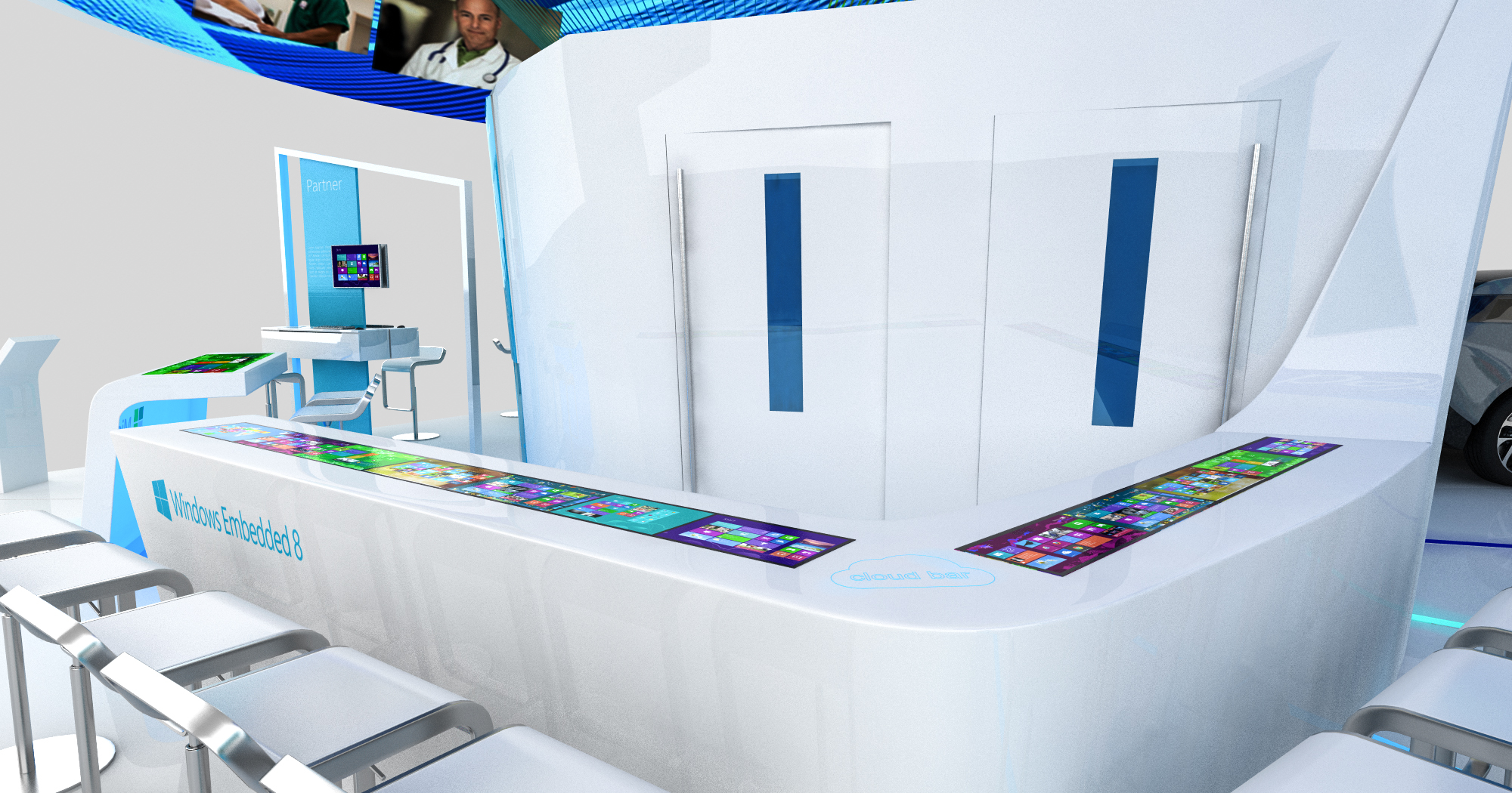 Microsoft cloud exhibition stand by Wyn Leung at Coroflot.com