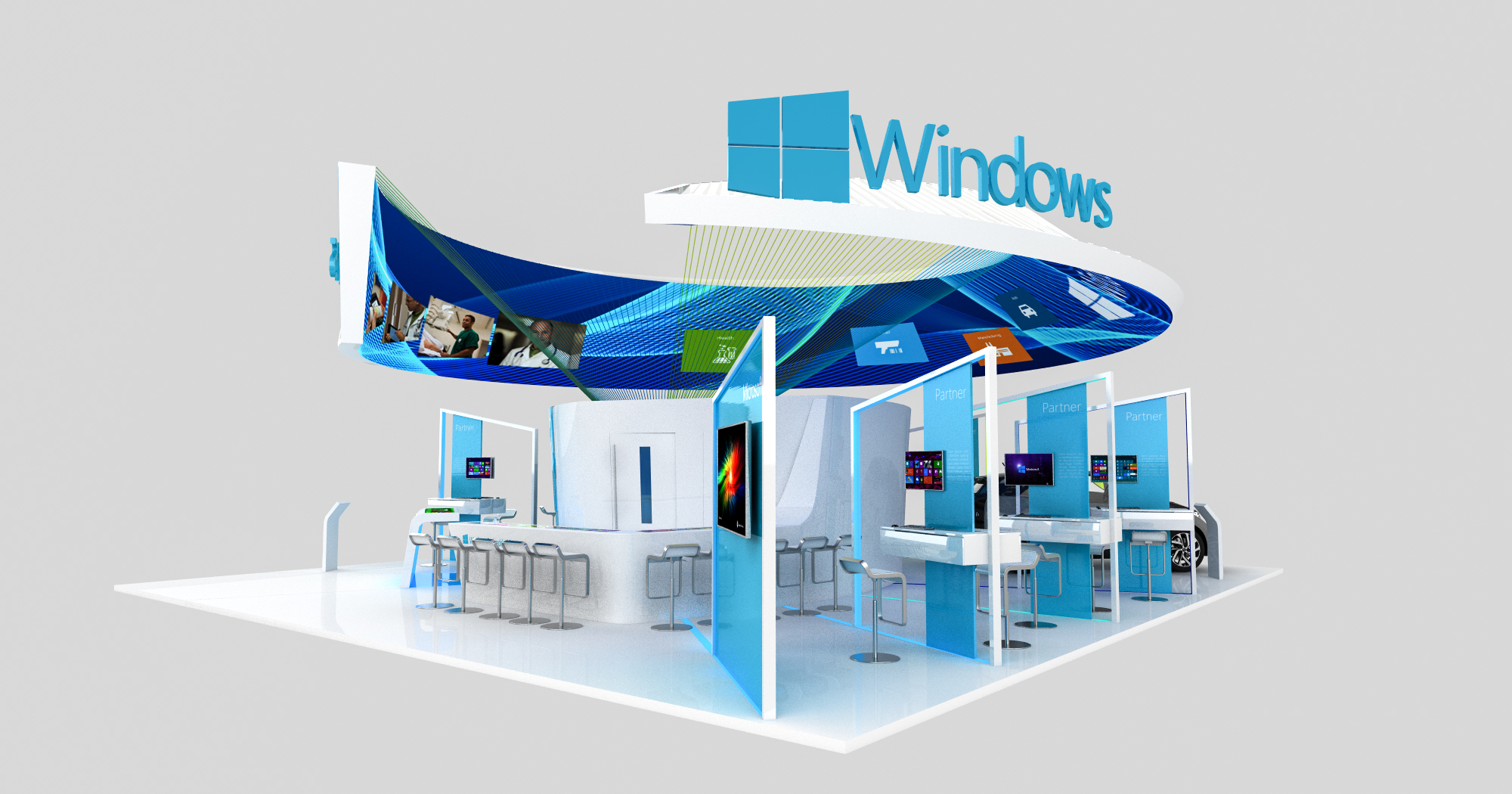 Microsoft cloud exhibition stand by Wyn Leung at Coroflot.com