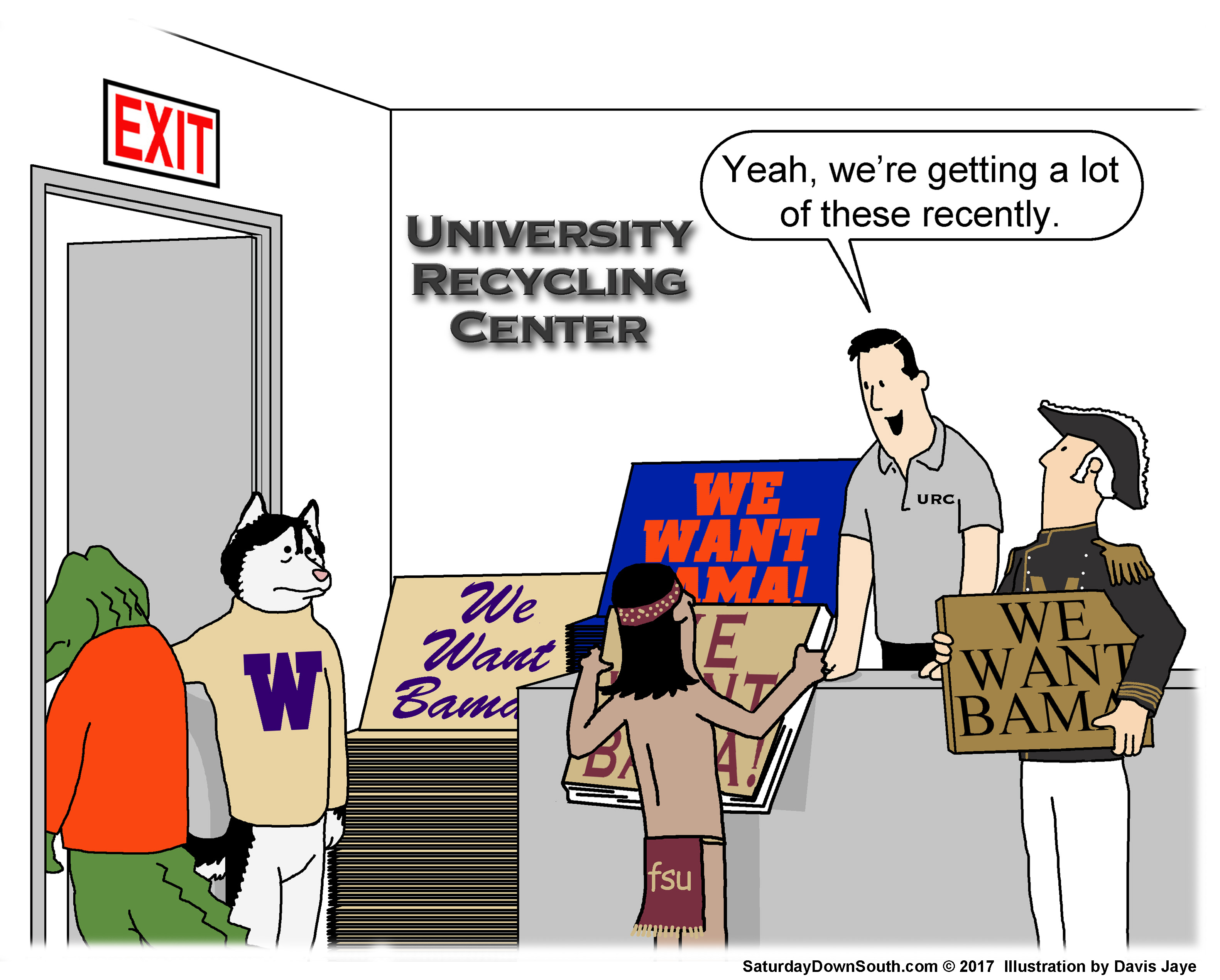 SEC Football Cartoons by Davis Jaye at Coroflot.com