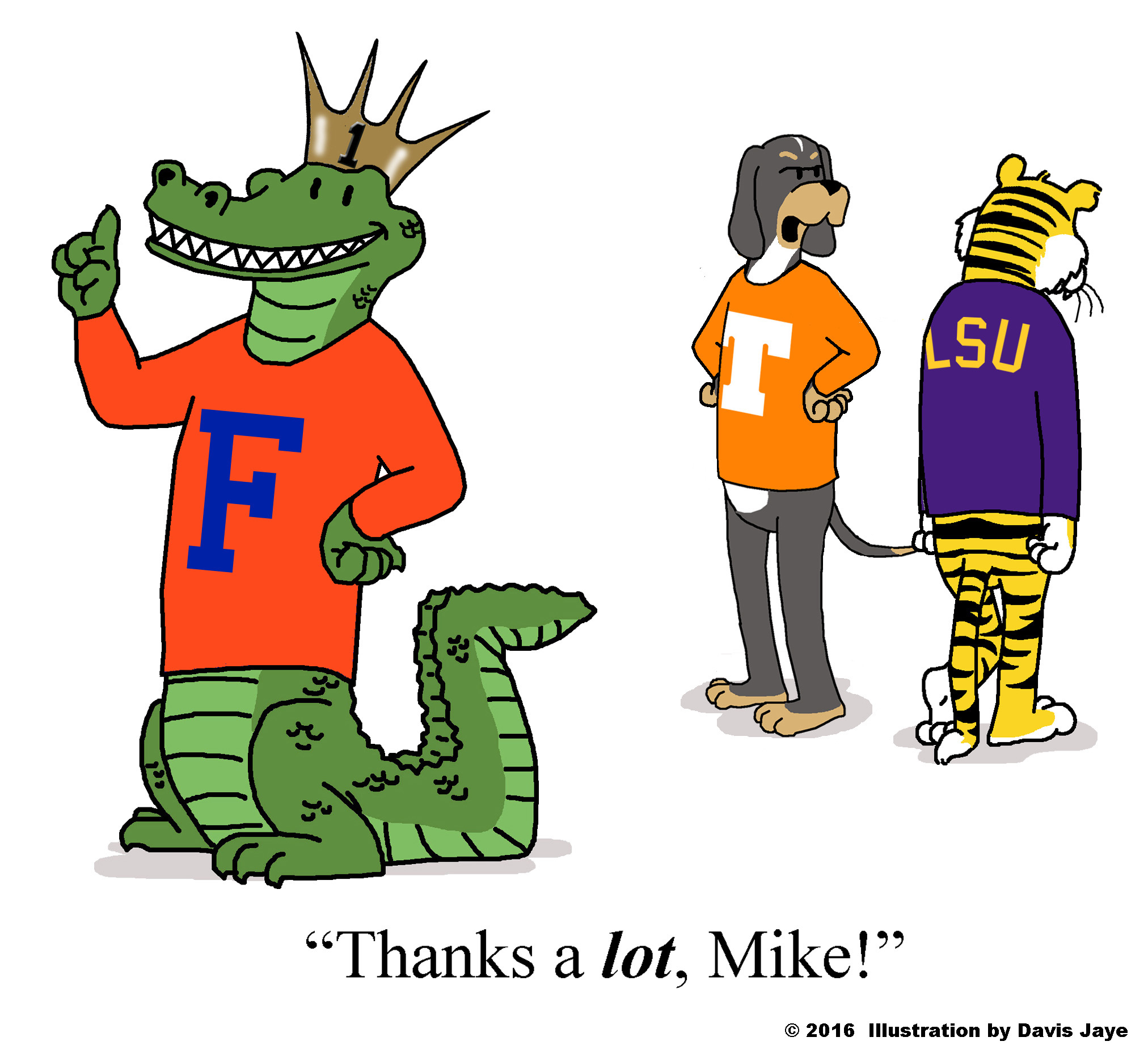 SEC Football Cartoons by Davis Jaye at Coroflot.com