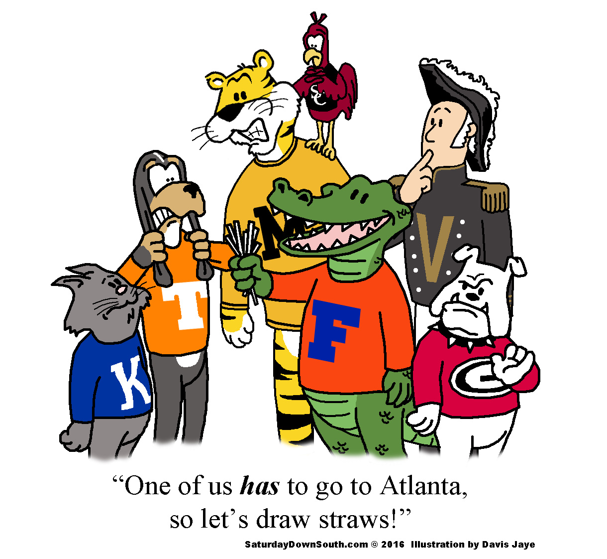 SEC Football Cartoons by Davis Jaye at Coroflot.com
