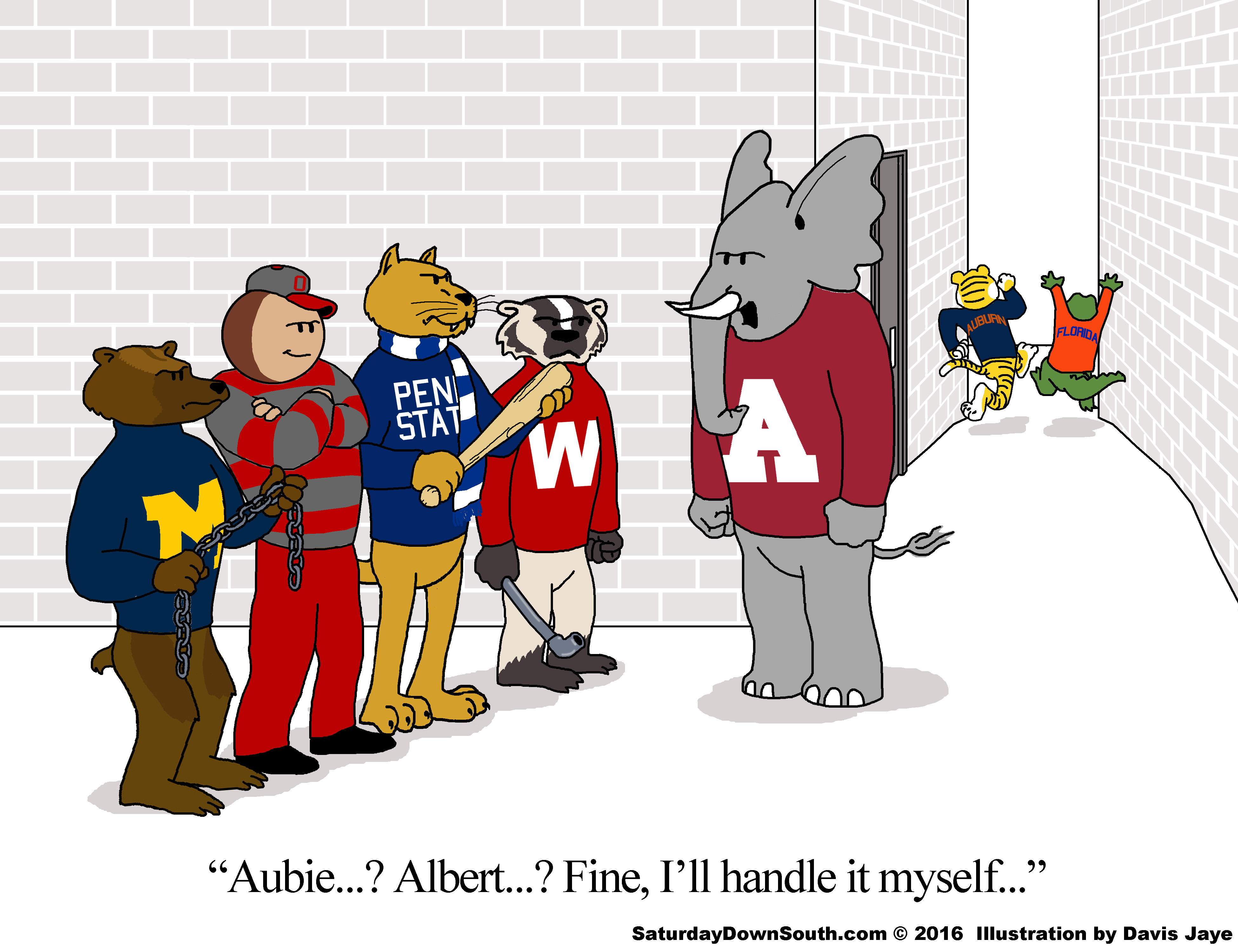 SEC Football Cartoons by Davis Jaye at Coroflot.com