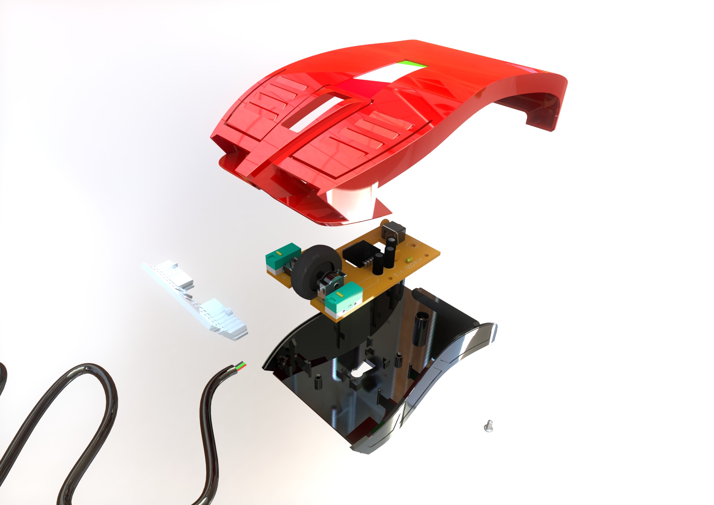 3D Printed and designed computer mouse by Samuel Marston at Coroflot.com