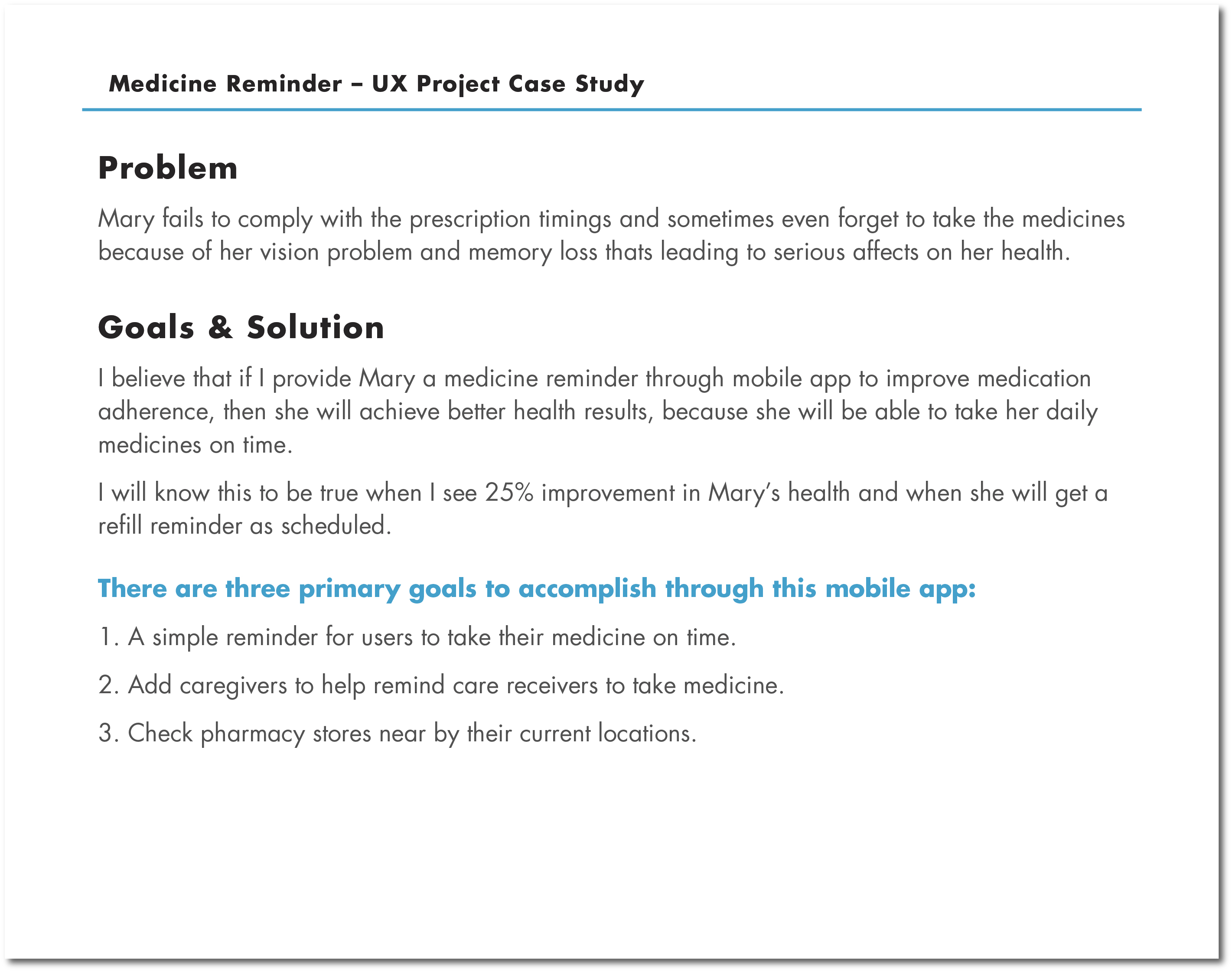 Medicine Reminder, Mobile App Design Case Study by Mandeep Kaur at ...