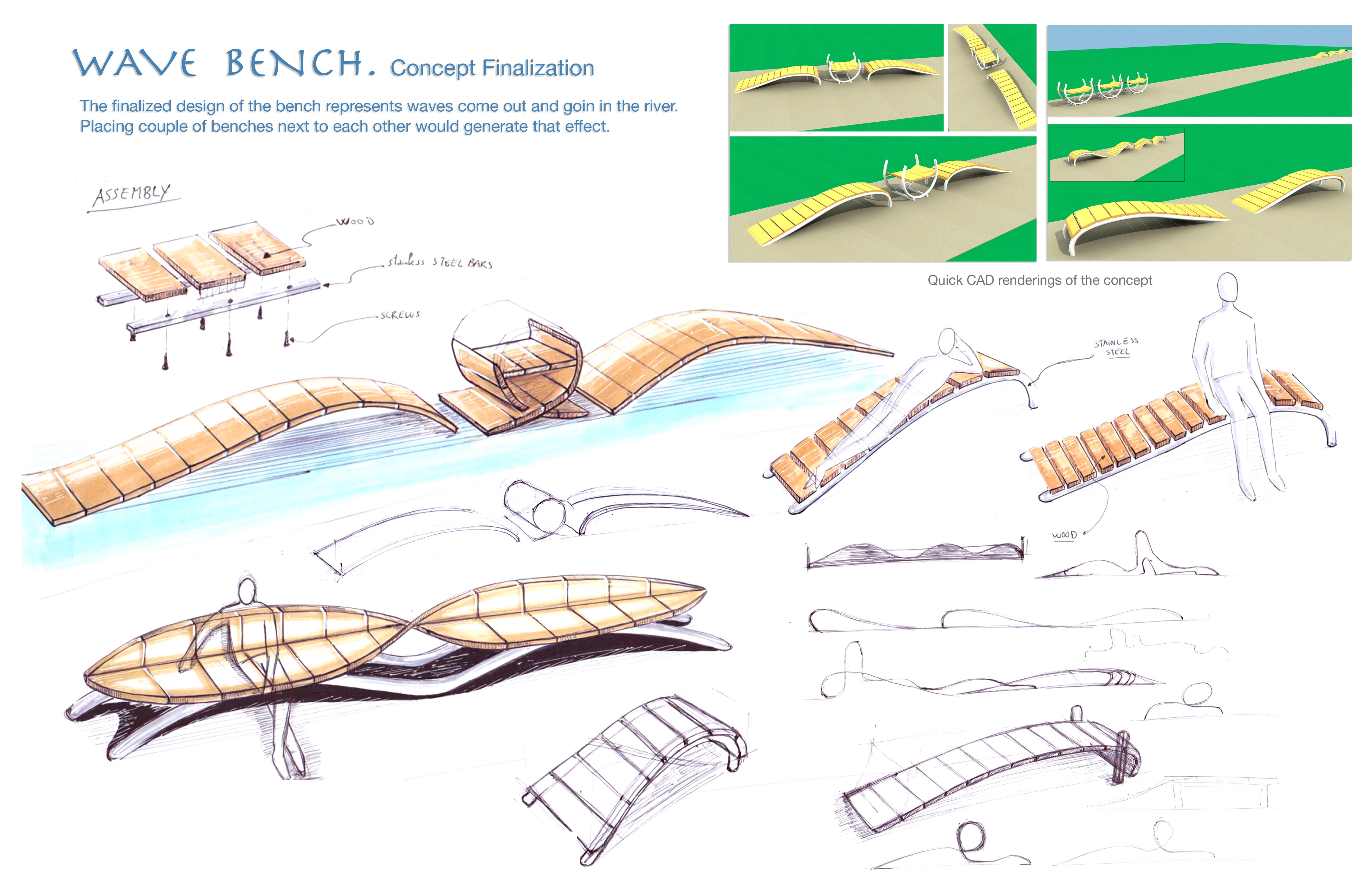 Wave Bench by Youssef Sayarh at Coroflot.com