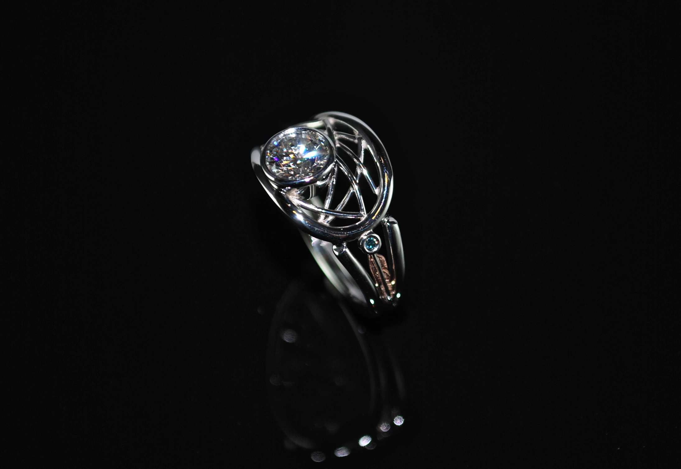 Platinum and Diamond Dream Catcher Ring by Joe Worley at Coroflot.com