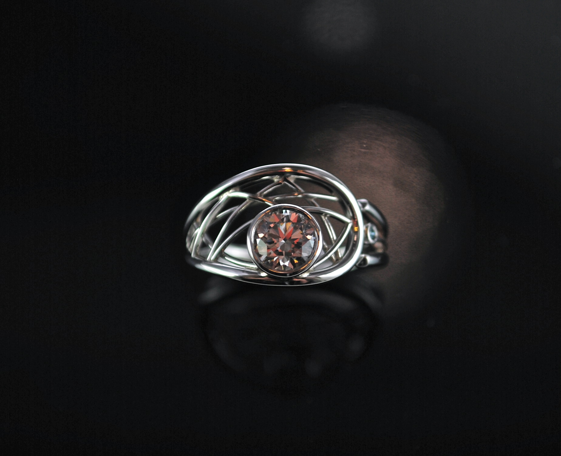Platinum and Diamond Dream Catcher Ring by Joe Worley at Coroflot.com