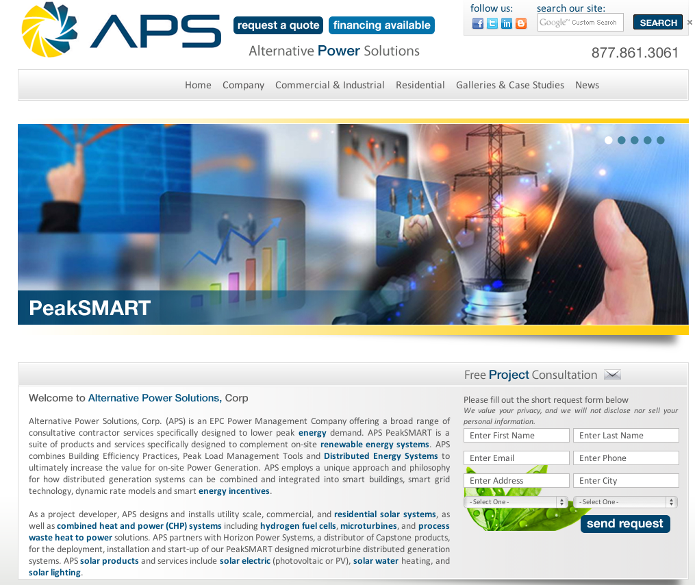 Alternative Power Solutions Website by Emilie Holden at Coroflot.com