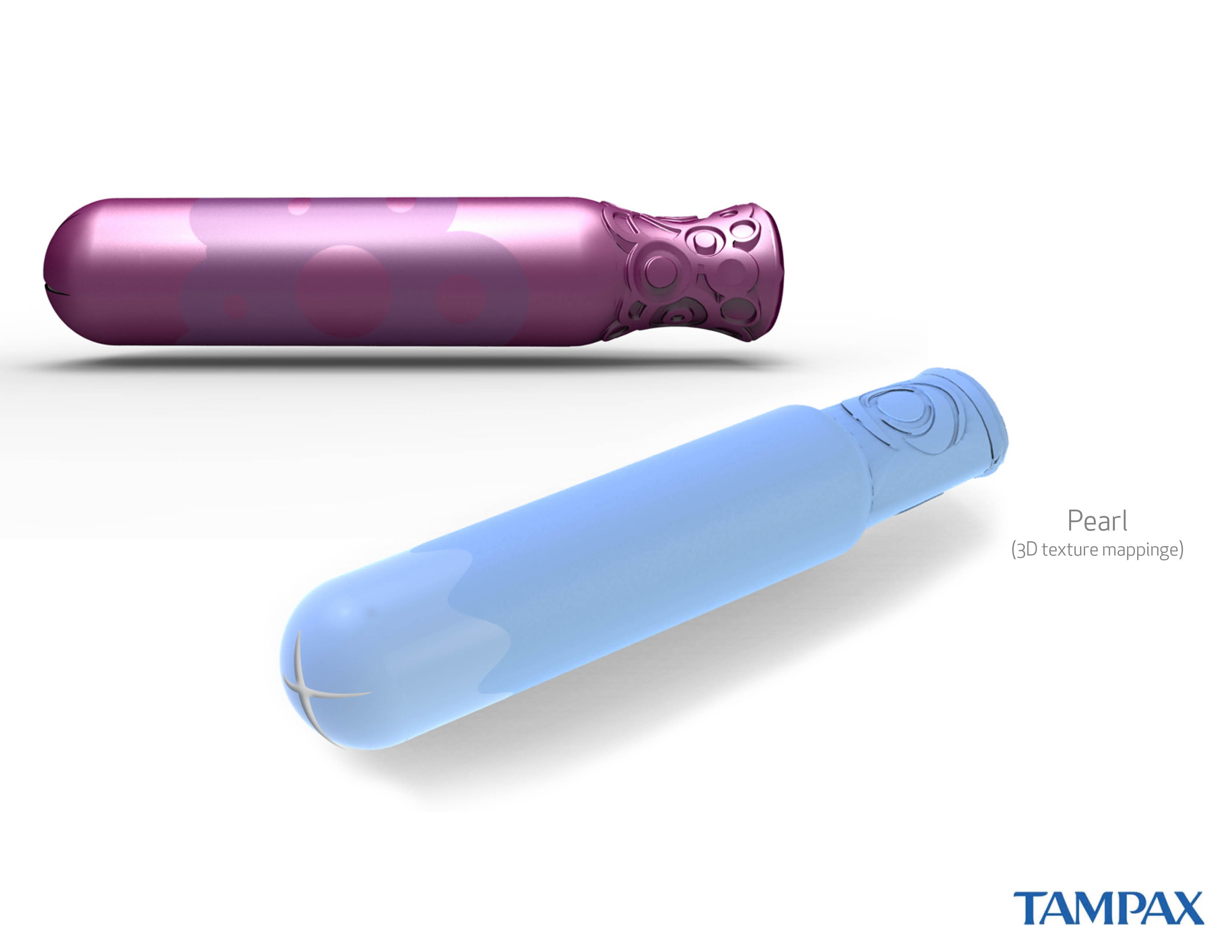 Tampax Pearl 3D Texture Mapping by Eric Zhu at Coroflot.com