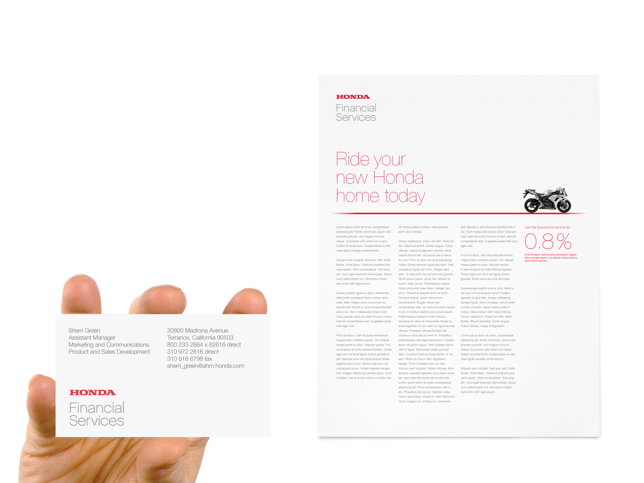 Honda Financial Services by John Martinko at Coroflot.com