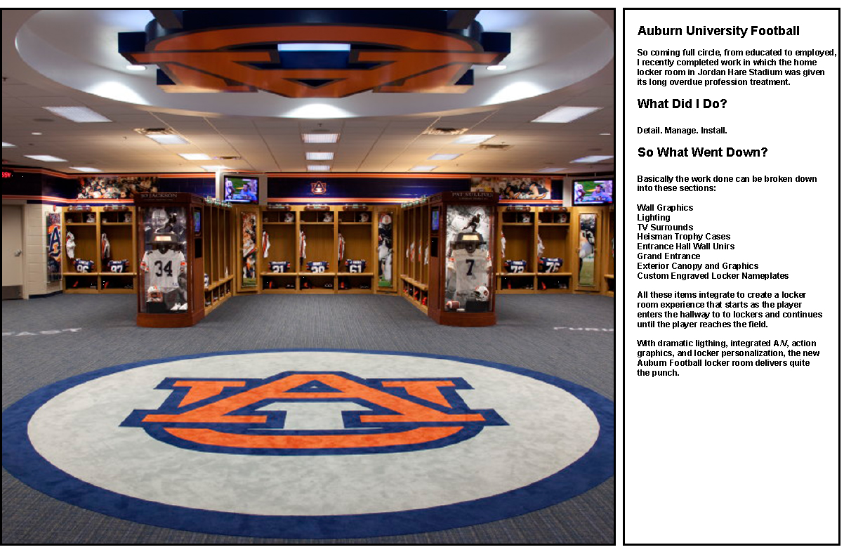 Auburn University Locker Room by Spencer Battle at Coroflot.com