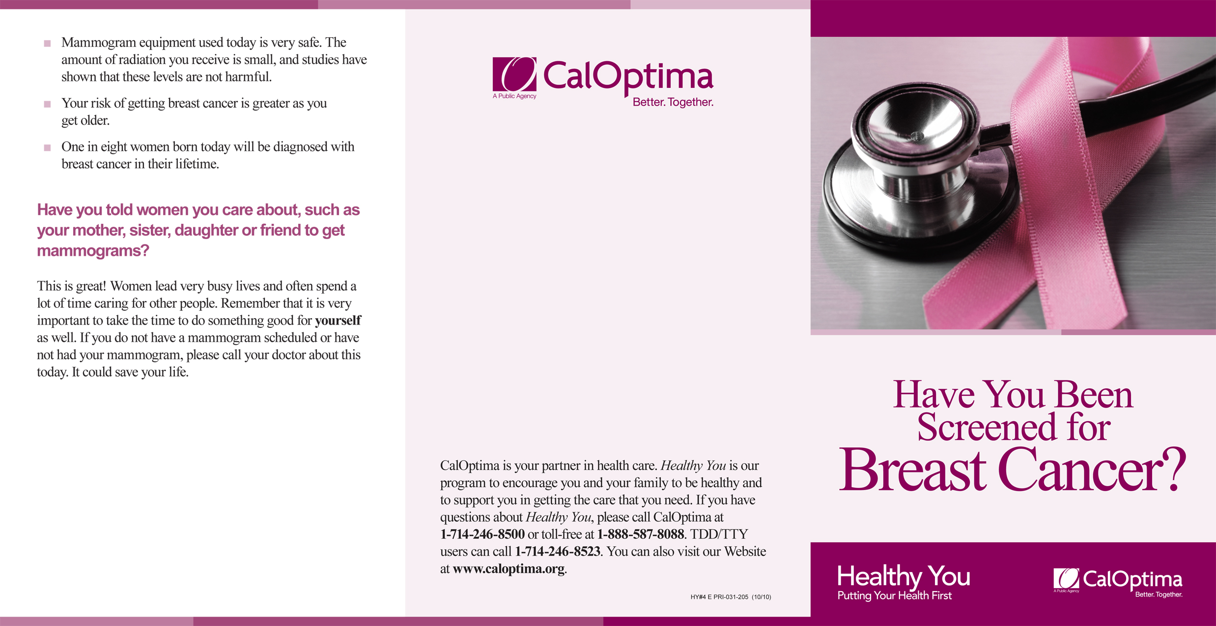 CalOptima - Healthy You Breast Cancer Brochure (multi-language) by Paul ...