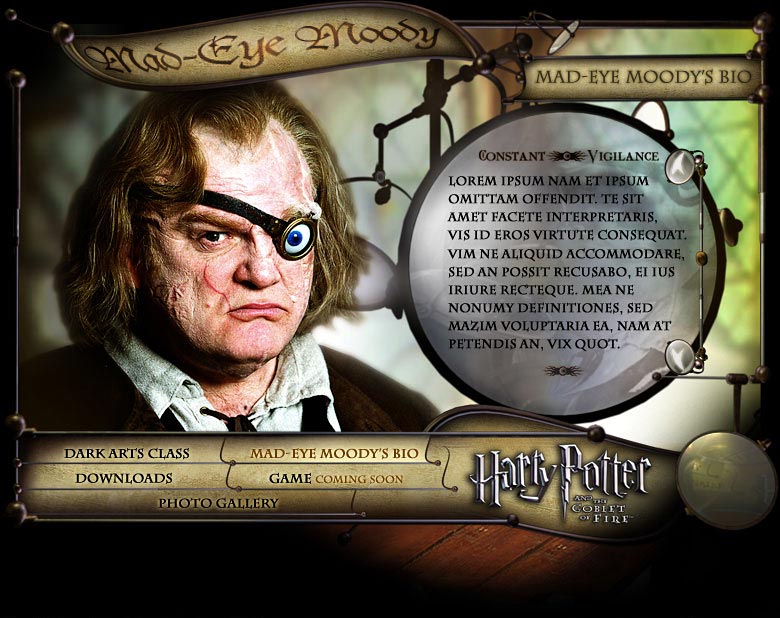 Mad-Eye Moody Online Activity by Charles "Blake" McWhirter at Coroflot.com