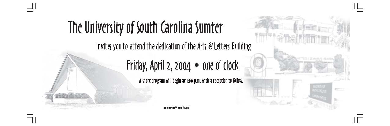 Arts & Letters Building Dedication Invitation by Eric Hauser at ...