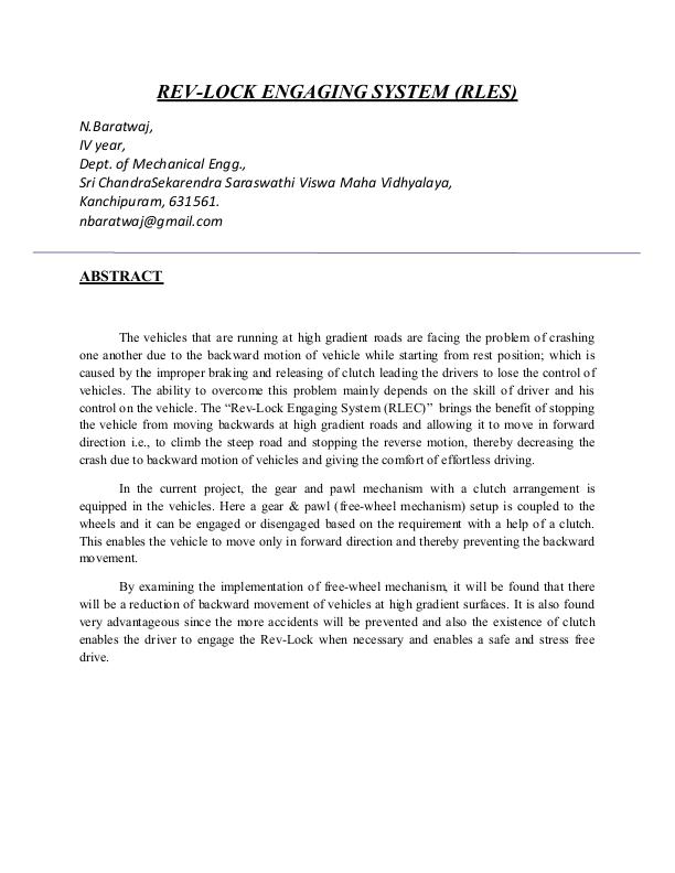 Rev-Lock Engaging System by Baratwaj Narasimhan at Coroflot.com