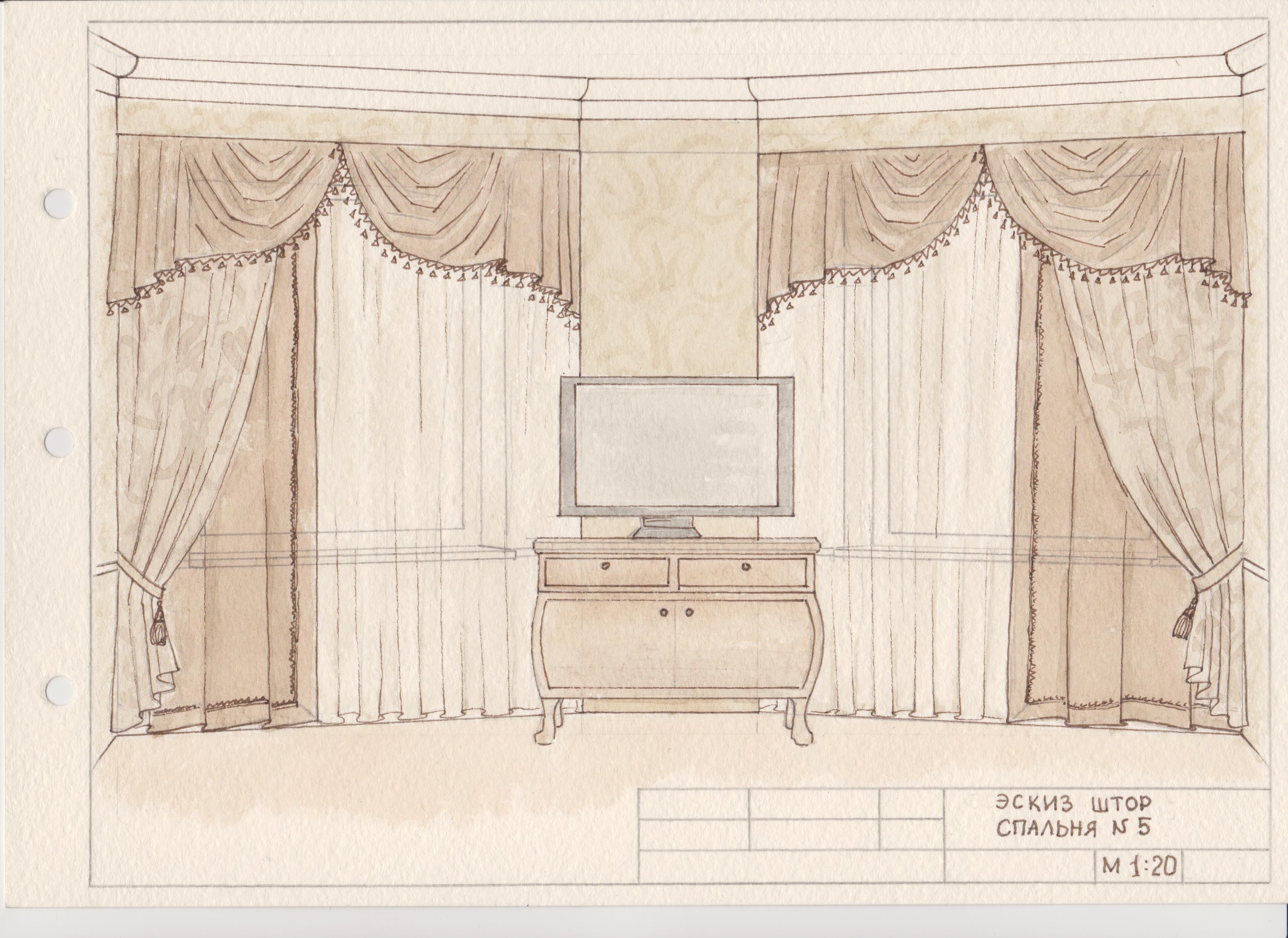 sketches of curtains by Maria Handak at Coroflot.com